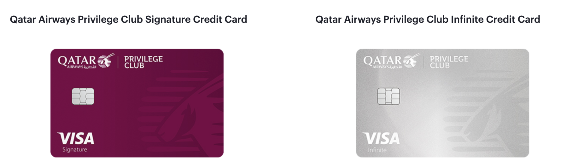 Qatar Airways Credit Card (USA): Privilege Club Visa Signature Vs. Visa ...
