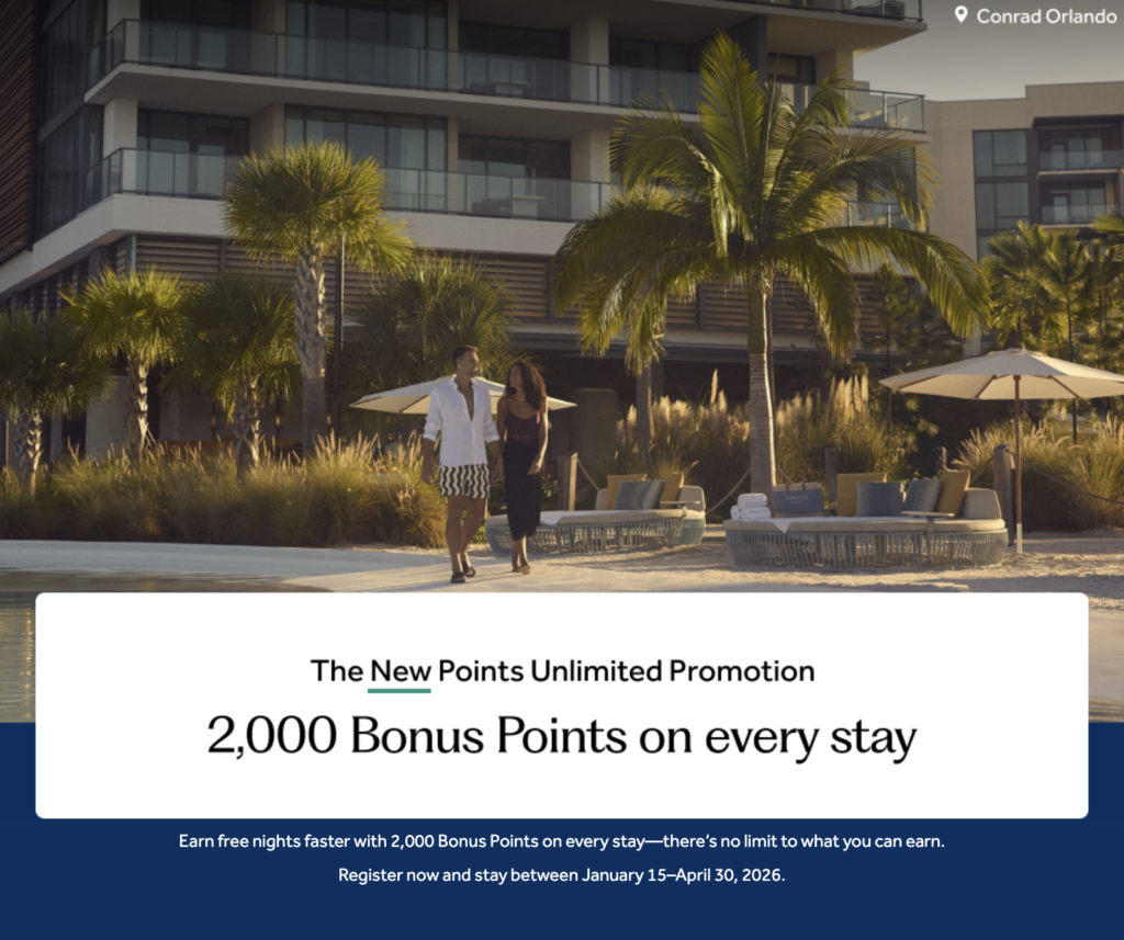 Hilton Honors “Points Unlimited” (Q1 2026): Earn 2,000 Bonus Points On ...